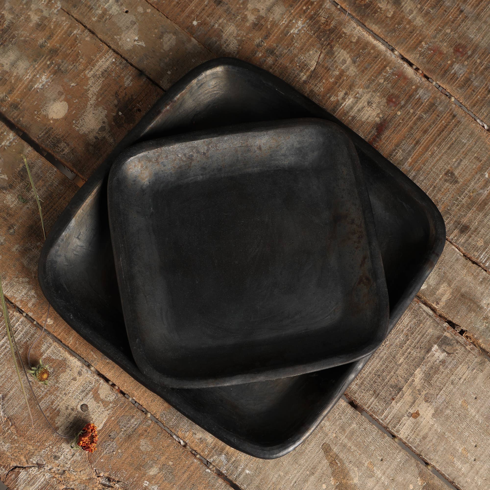 Longpi Pottery Square Plate - Small | ExpoBazaar