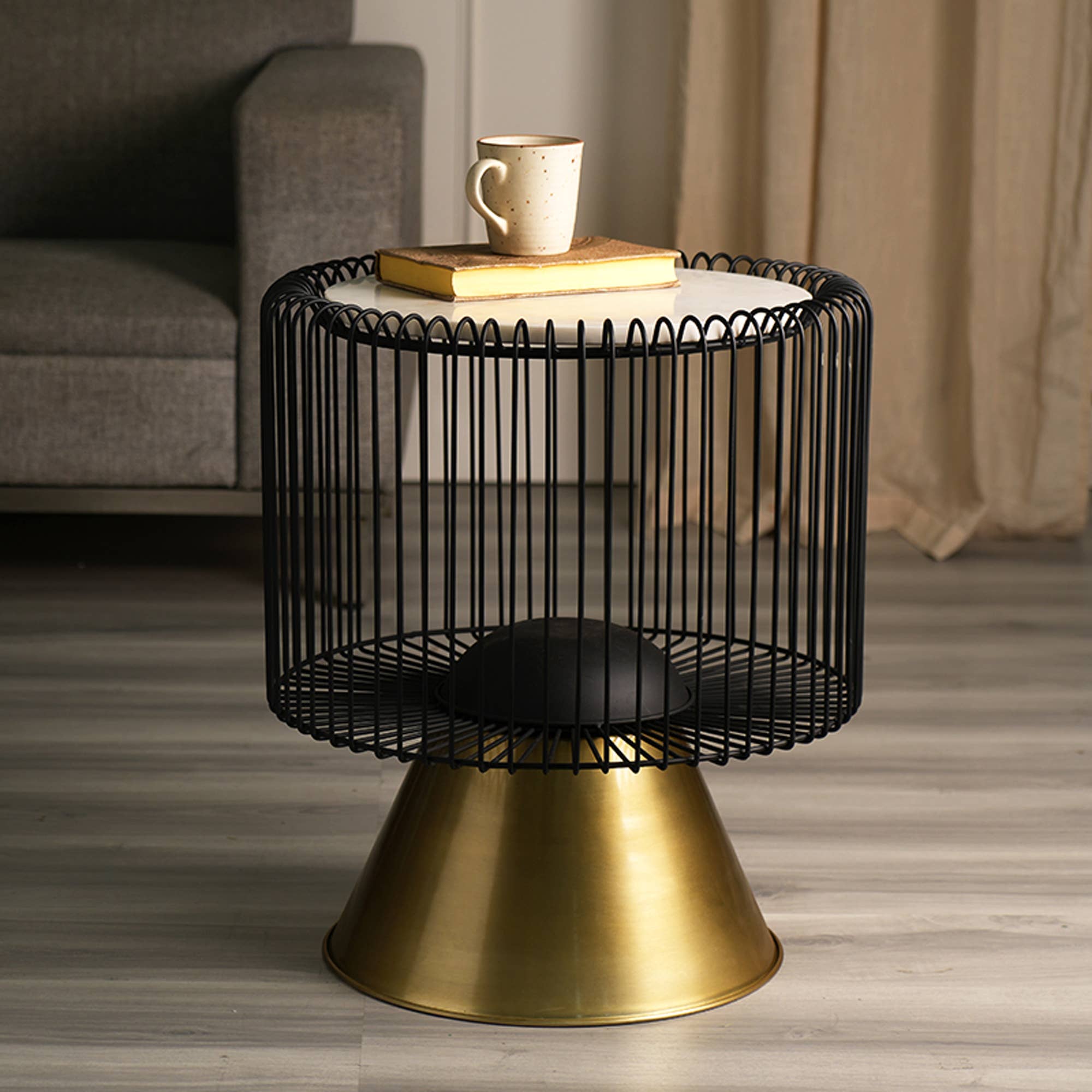 Gold Marble Top Side Table – Elegant & Luxurious Design | ExpoBazaar