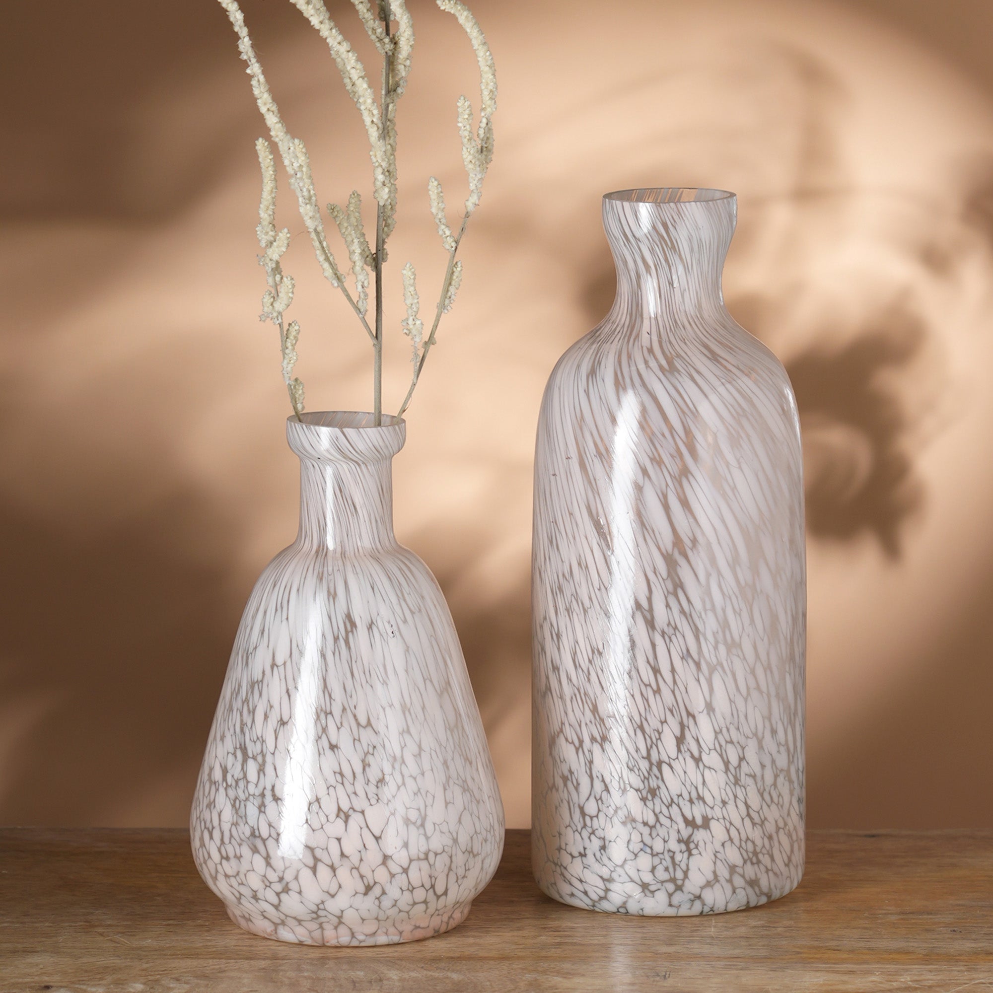White Splatter Glass Vase - Modern Artistic Decor with Unique Style ...
