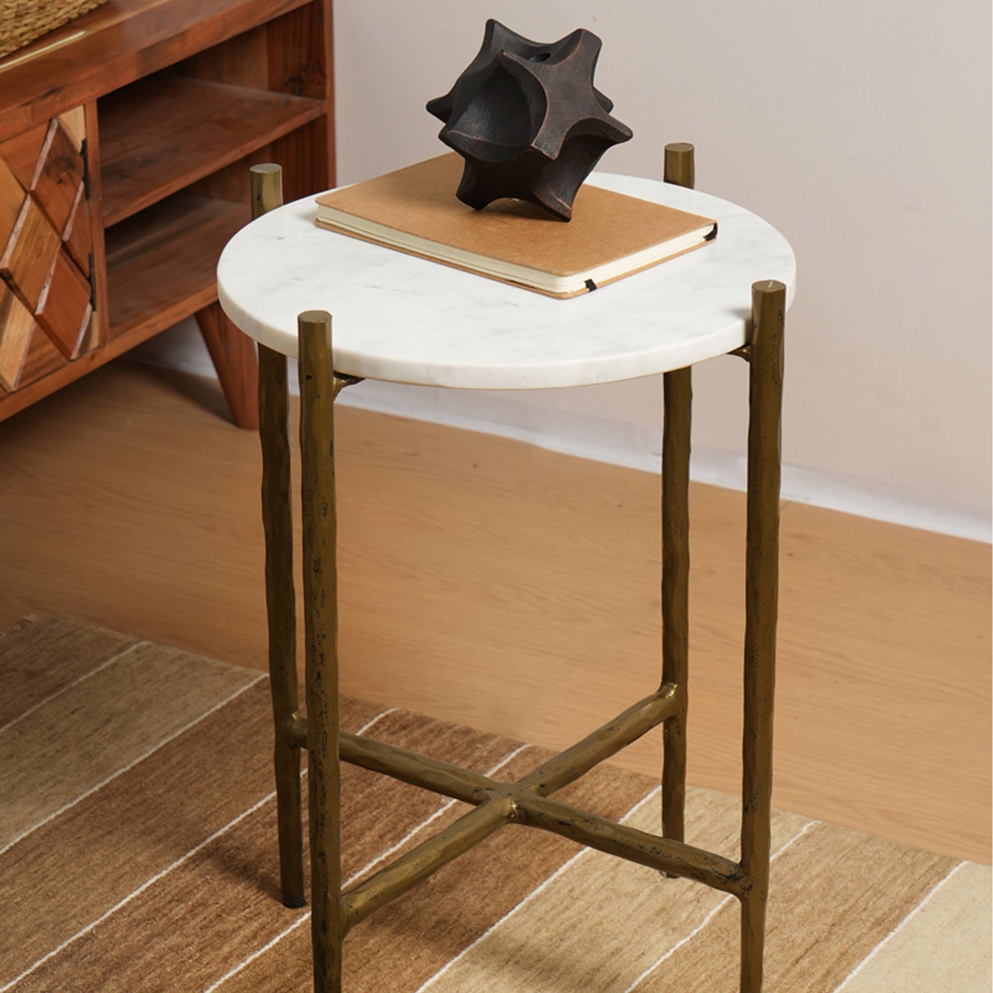Elegant Marble Top Side Table – Sleek & Modern Design | ExpoBazaar